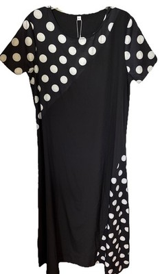 NORA CORA WOMENS MAXI BLACK AND WHITE DRESS WITH POLKA DOT DESIGN SIZE ...