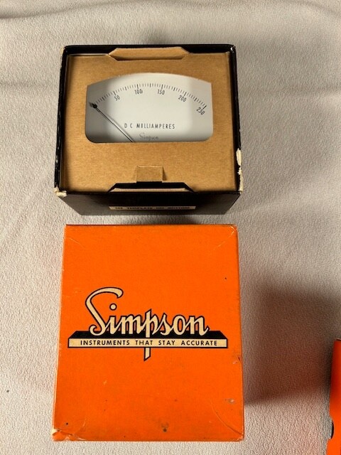 Vintage Simpson Panel Meter Model 1329 0-250 DC Milliamps | eBay