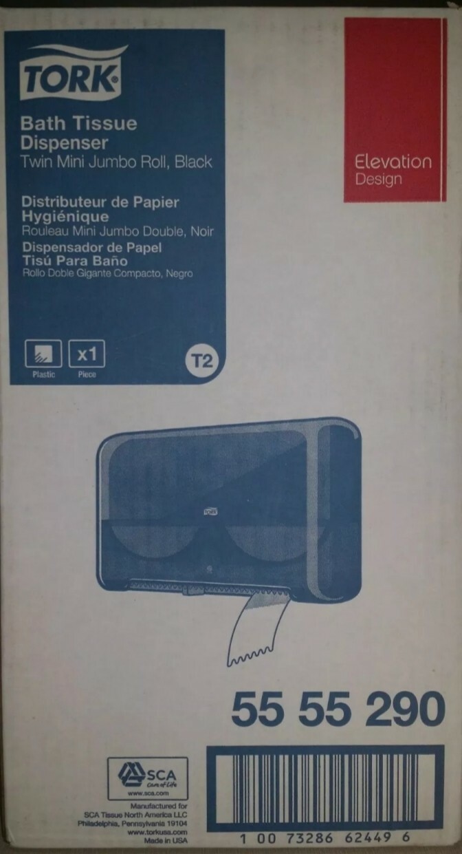 Tork 5555290 Elevation Bath Tissue Jumbo Roll Mini Twin Dispenser ...