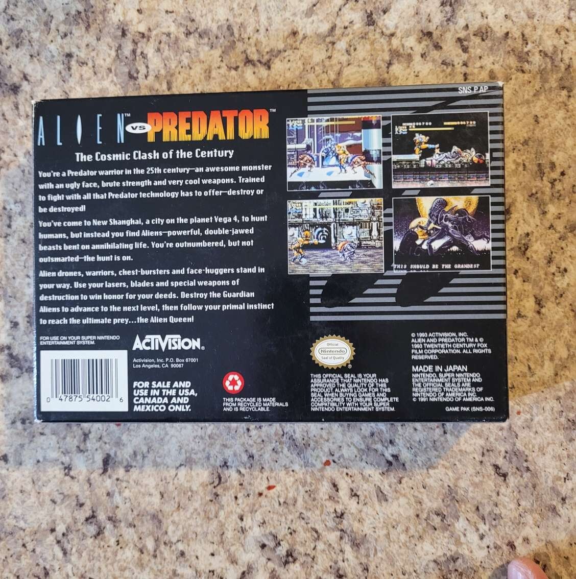 Aliens vs. Predator (Nintendo SNES, 1993) Tested, Works, Authentic ...