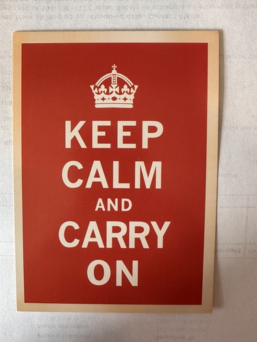 Red Reproduction *Postcard-"Keep Calm and Carry On" /-Quote- | eBay