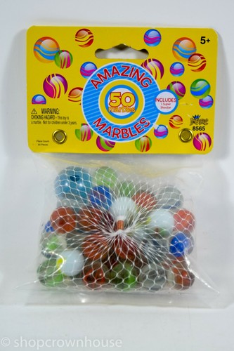 1 pack = 50 Imperial Toy Marbles in a Bag Assorted Colors w/ 1 Super ...