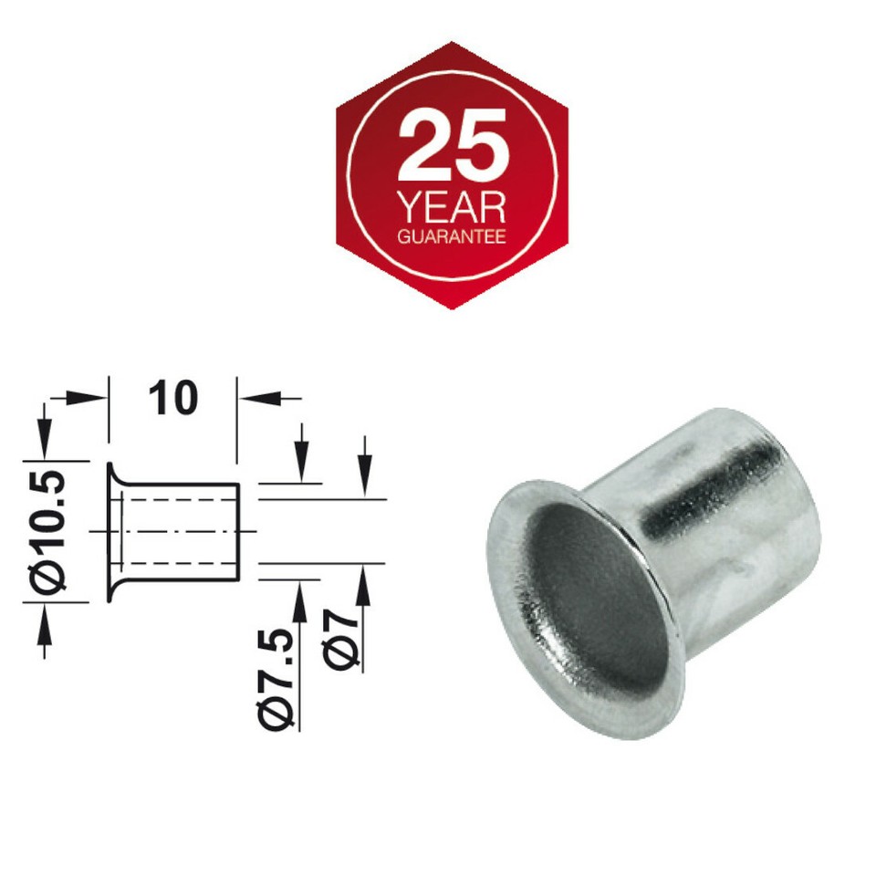 100 x Hafele Ø7.5mm Plug In Steel Shelf Sockets For Wooden Shelves ...