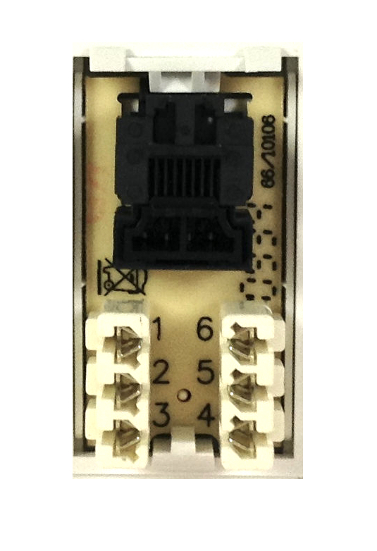 RJ11 FAX TELEPHONE ADSL MODEM SOCKET FACEPLATE EURO MODULE BY KAUDEN ...