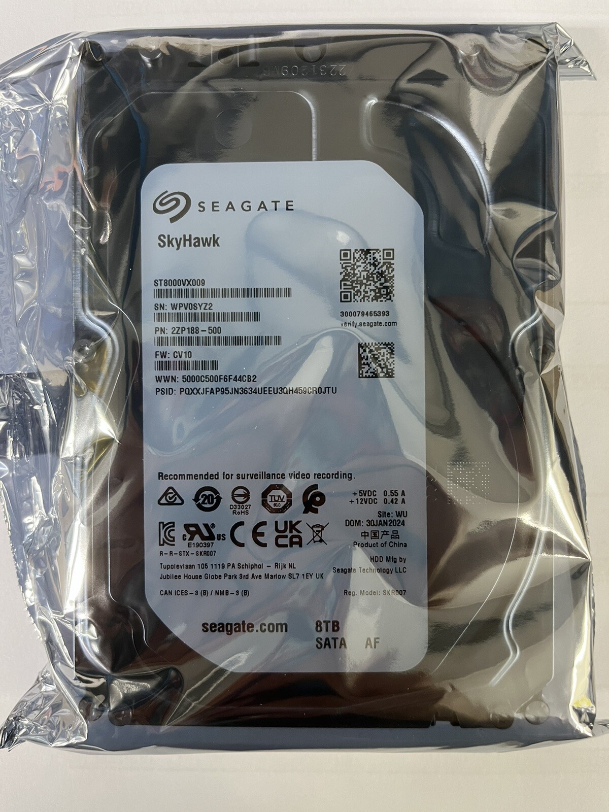 Seagate ST8000VX009 Skyhawk Surveillance 8Tb 3.5" 5400Rpm 256Mb Cache ...