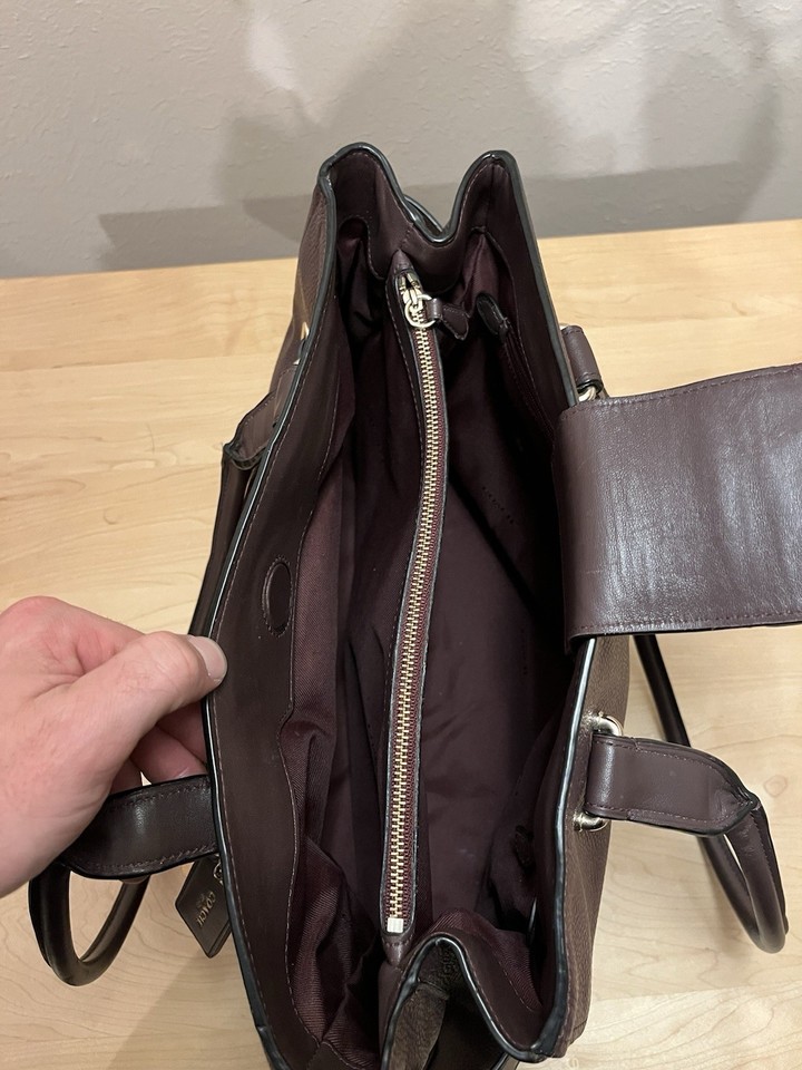 COACH 36488 OXBLOOD Burgundy Swagger Carryall Pebble Leather Satchel | eBay