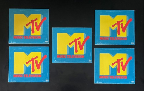MTV Logo Stereo-ized 1980's OTTO Satin Cloth Promo Original Sticker set ...