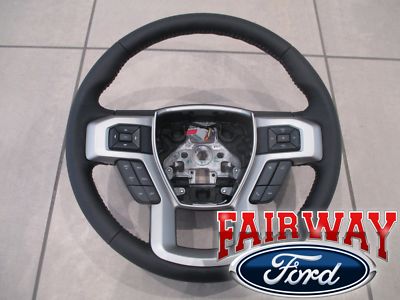 17 thru 22 Super Duty F250 F350 OEM Ford Black Leather Steering Wheel w ...