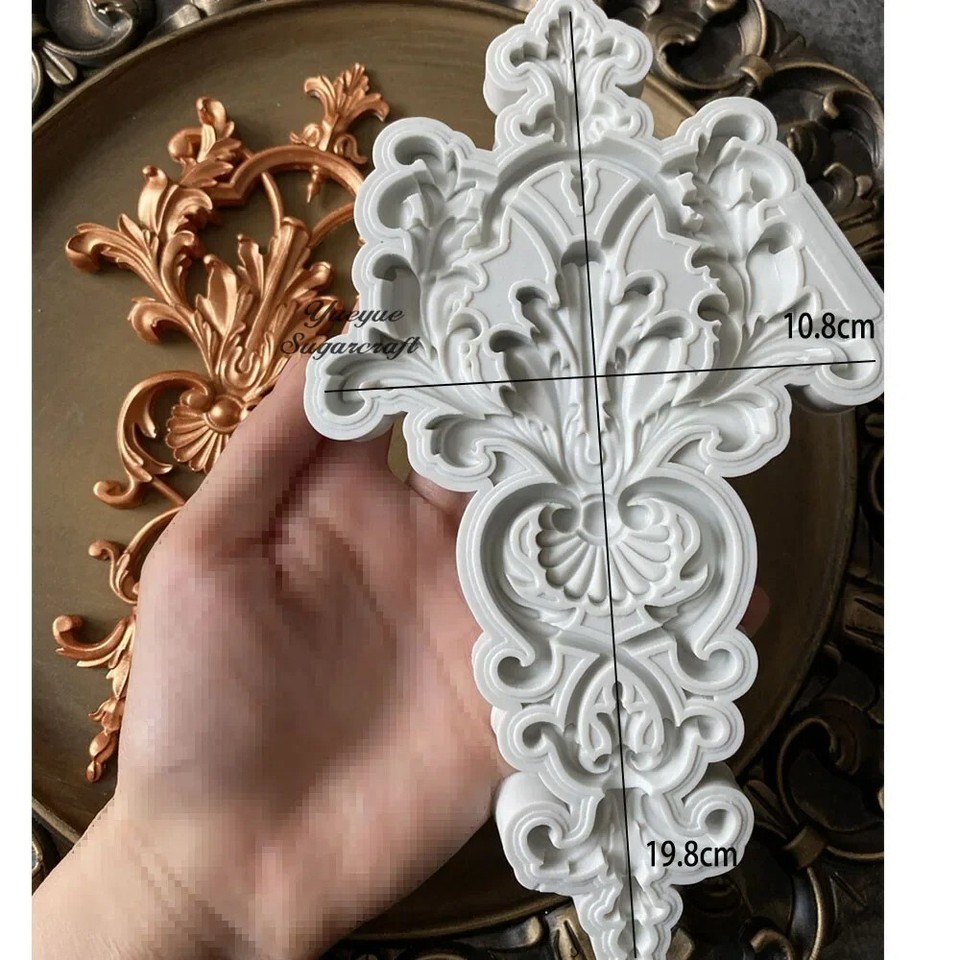 Baroque Curlicues Scroll Lace Relief Flower Mold Filigree Silicone Mold ...