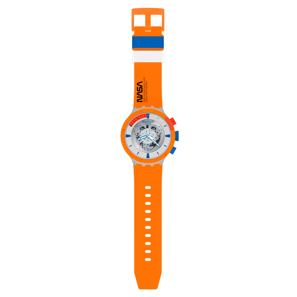 Swatch NASA Space Collection Orange Color Quartz Strap Silicone BRAND ...
