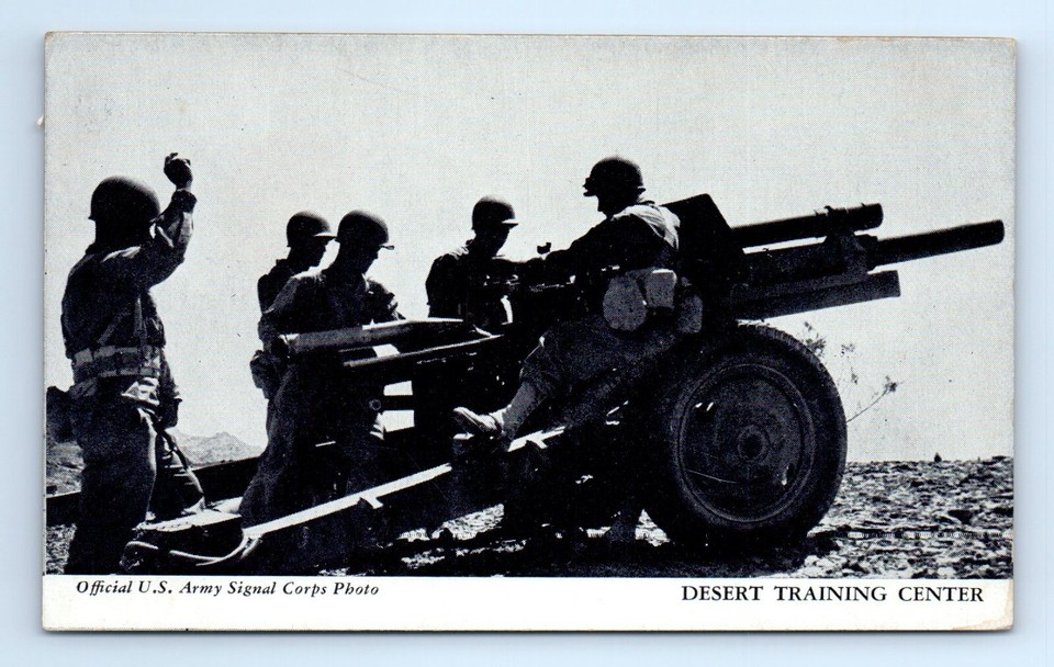 WWII Official US Army Photo Desert Training Center Arcade Card M101 ...