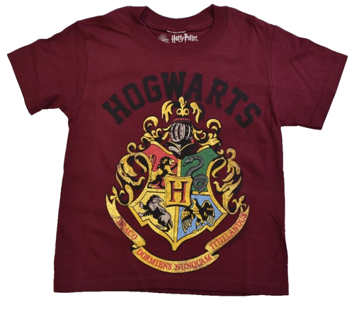 Harry Potter Youth Boys Hogwarts Crest Maroon Shirt NWT XS | eBay