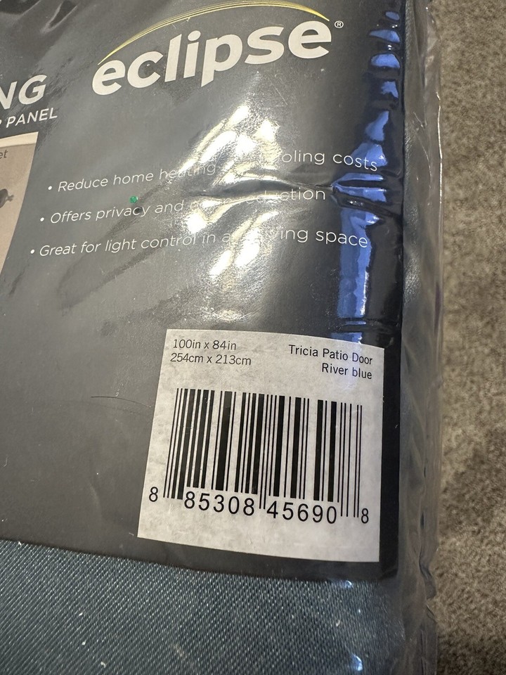 Eclipse Room Darkening River Blue Patio Door Panel | eBay