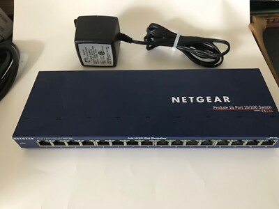 Netgear ProSafe 16 Port 10/100 FS116 with Power Supply | eBay