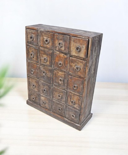 Vintage Wooden Large Chest of 20 Small Drawers Original Old Hand ...