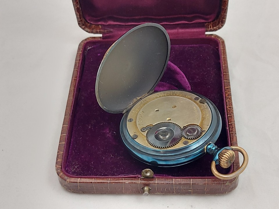 Antique Mobilis One-Minute Tourbillon Gun Metal Openface Pocket Watch ...