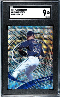 2021 Panini Spectra #41 Shane Bieber WAVE PRIZM SGC 9 MINT (7/9) | eBay