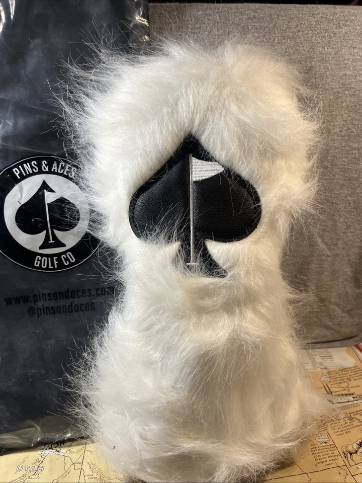 Brand New Pins And Aces White Fuzzy Driver Head Cover Free Ship | eBay