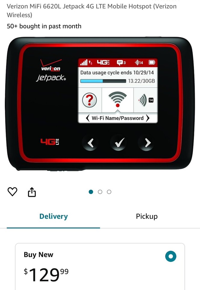Verizon Wireless Jetpack 4G LTE Mobile Hotspot MIFI6620L With Box | eBay