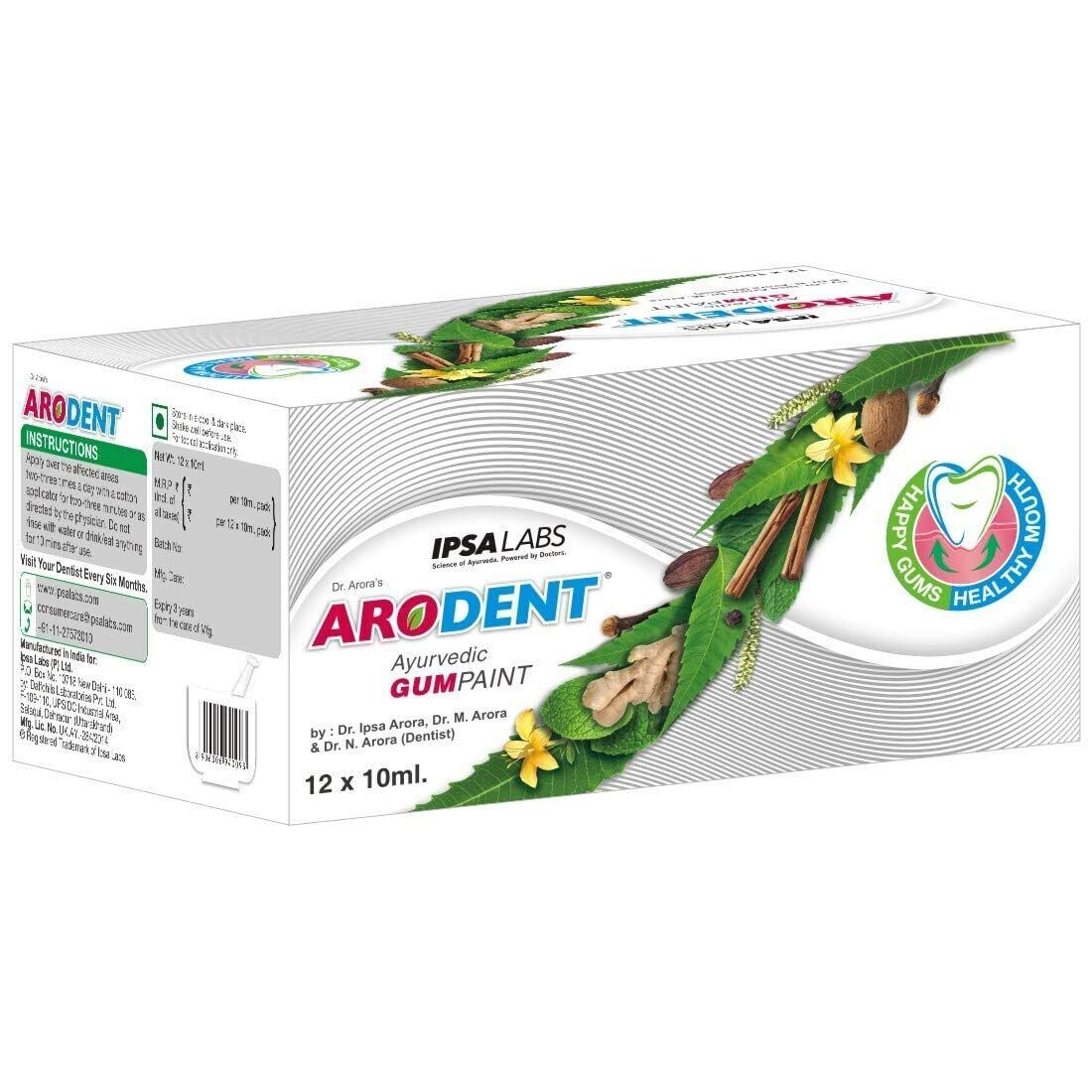 Arodent Ayuverdic Gum Paint For Teeth, Swollen, Spongy & Bleeding Gums ...