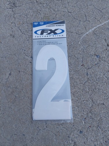 Factory Effex Standard Number 8in. No.2 - White FX02-4482 Motocross ...