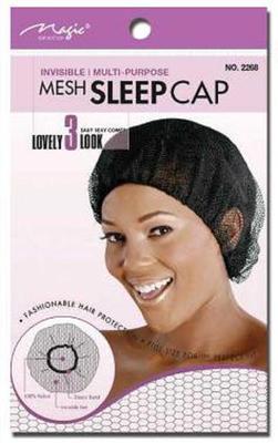 Magic SLEEPING HAIR NET CAP Heavy Duty Black multi purpose interlocking ...