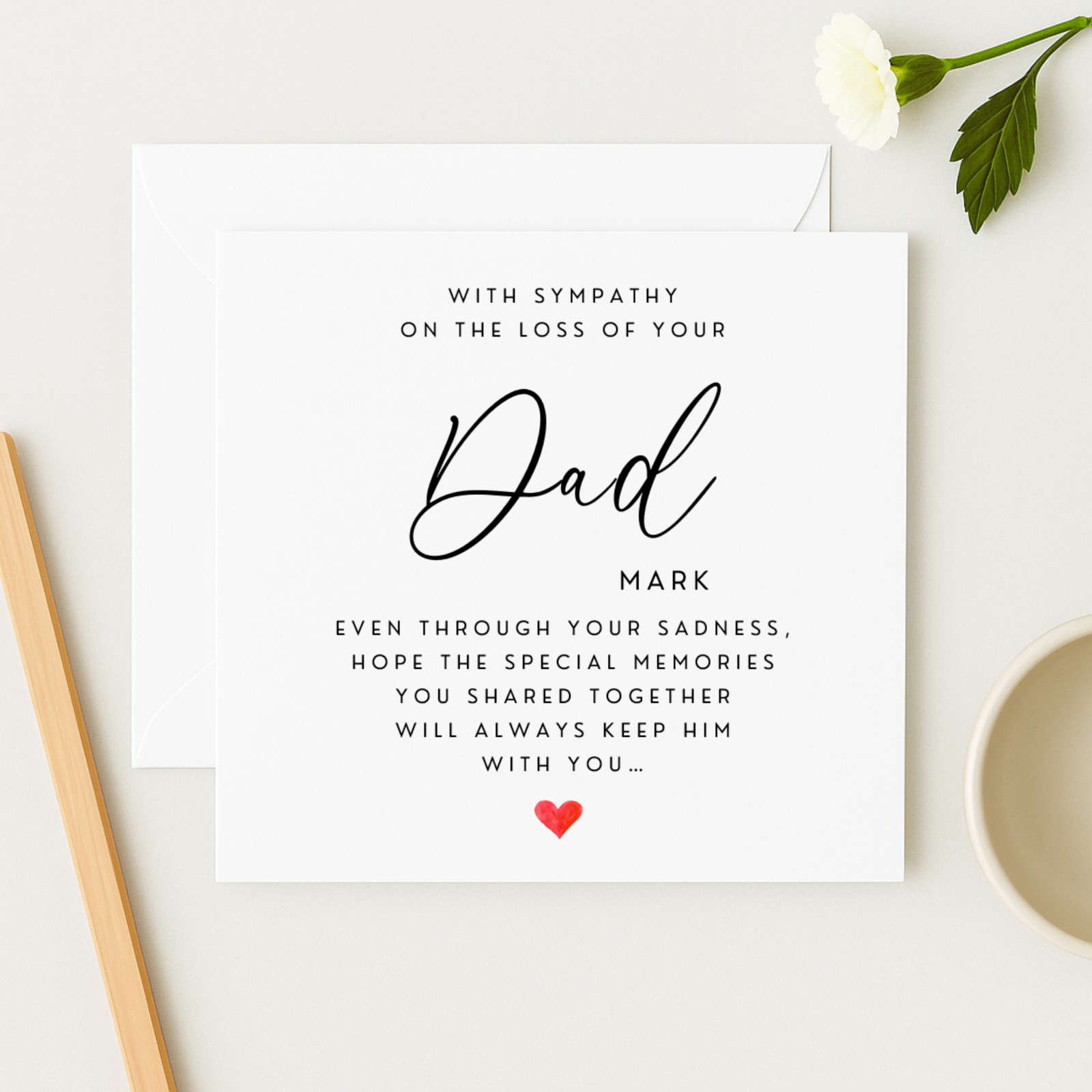 Personalised Sympathy Card Dad Loss Card With Sympathy Loss Of Your ...