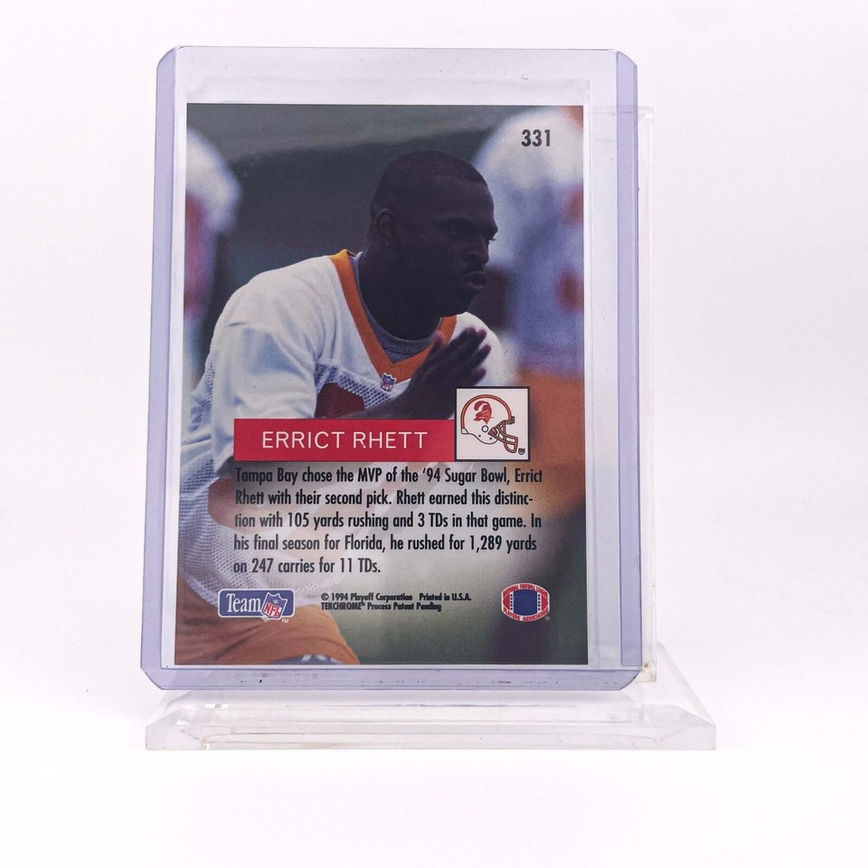 Errict Rhett Rookie - 1994 Playoff - Tampa Bay Buccaneers & Florida ...