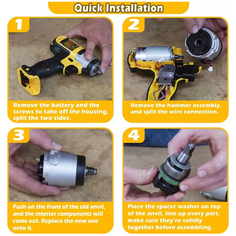 DCF899HB 1/2'' Impact Wrench Anvil Assembly For 18V 20V MAX DCF899HP2 ...