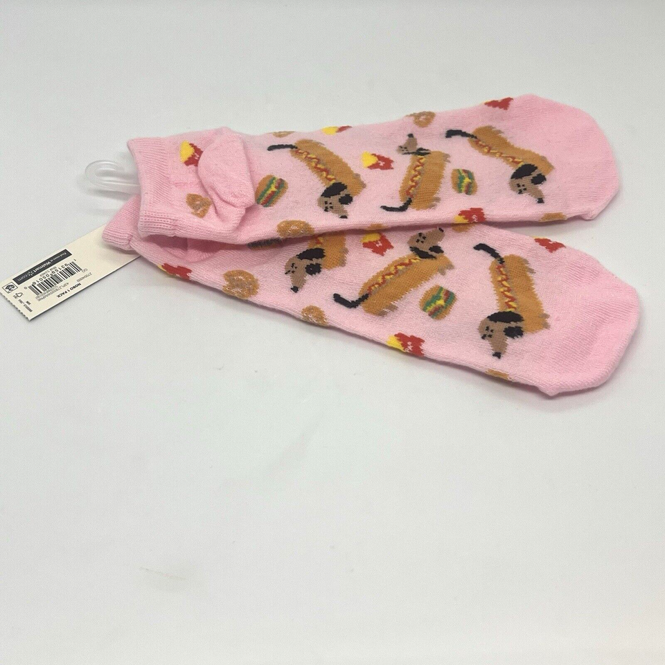 Dachshund Ankle Socks weiner dog Pink Playful Size 4-10 women juniors ...