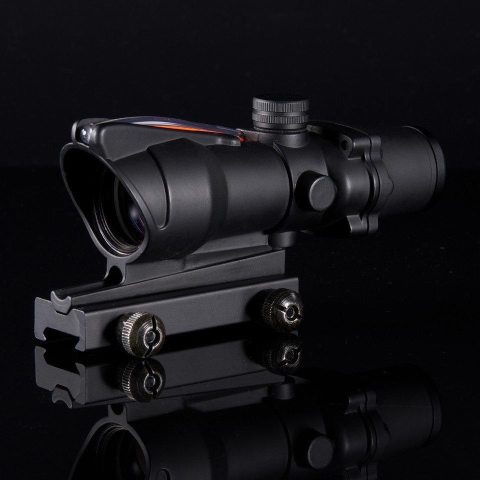 4x32 ACOG Optical Rifle Scope with True Fiber Optic Red Illuminated ...
