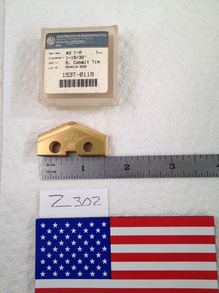 1 1-19/32" ALLIED SPADE DRILL INSERT BIT 153T-0119 AMEC. #3 T-A Z302 ...
