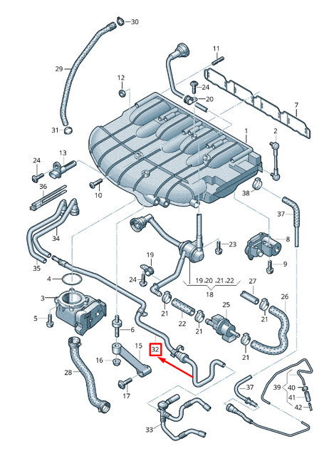 Mk5 VW Jetta GTI EOS 2.0t FSI EVAP Vacuum Hose Line Golf R OEM 2006 ...