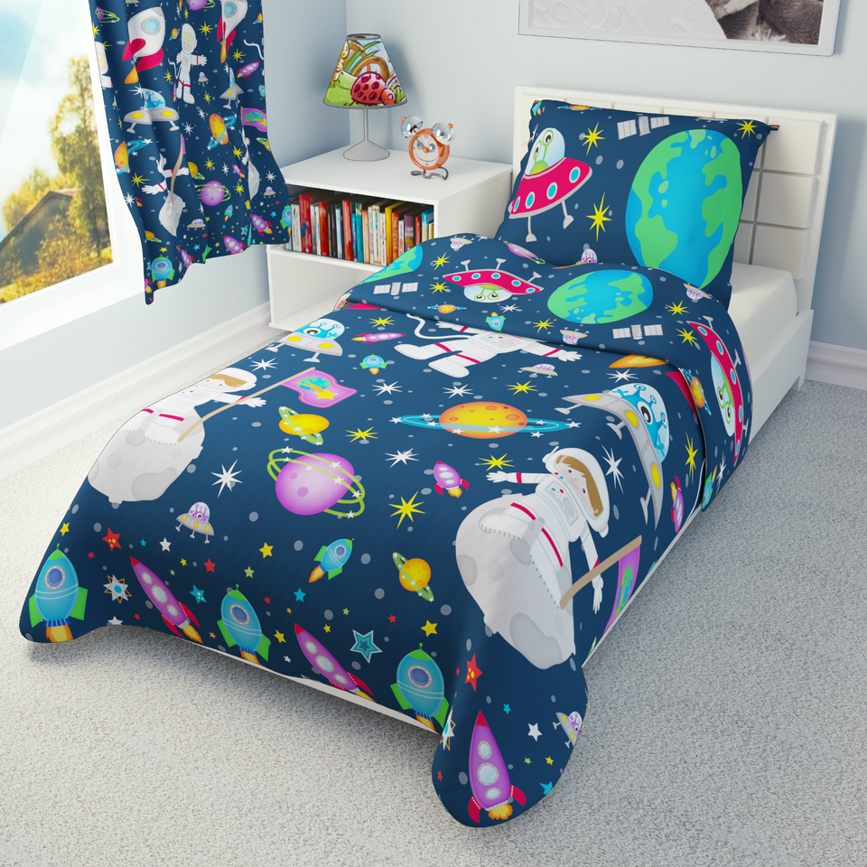 Cot Cot bed Toddler Bed Bedding Set Curtains Nursery Baby Boys Girls ...