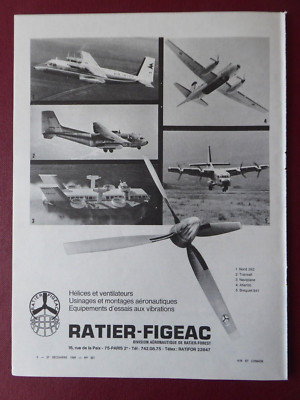 12/1969 PUB RATIER FIGEAC HELICE PROPELLER NAVIPLANE BREGUET TRANSALL ...