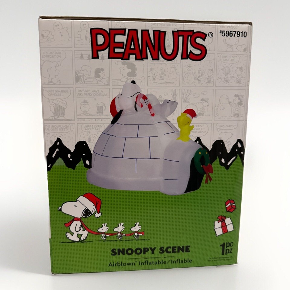 Peanuts Snoopy & Woodstock Igloo Airblown Inflatable 4.5’ Wide Gemmy | eBay