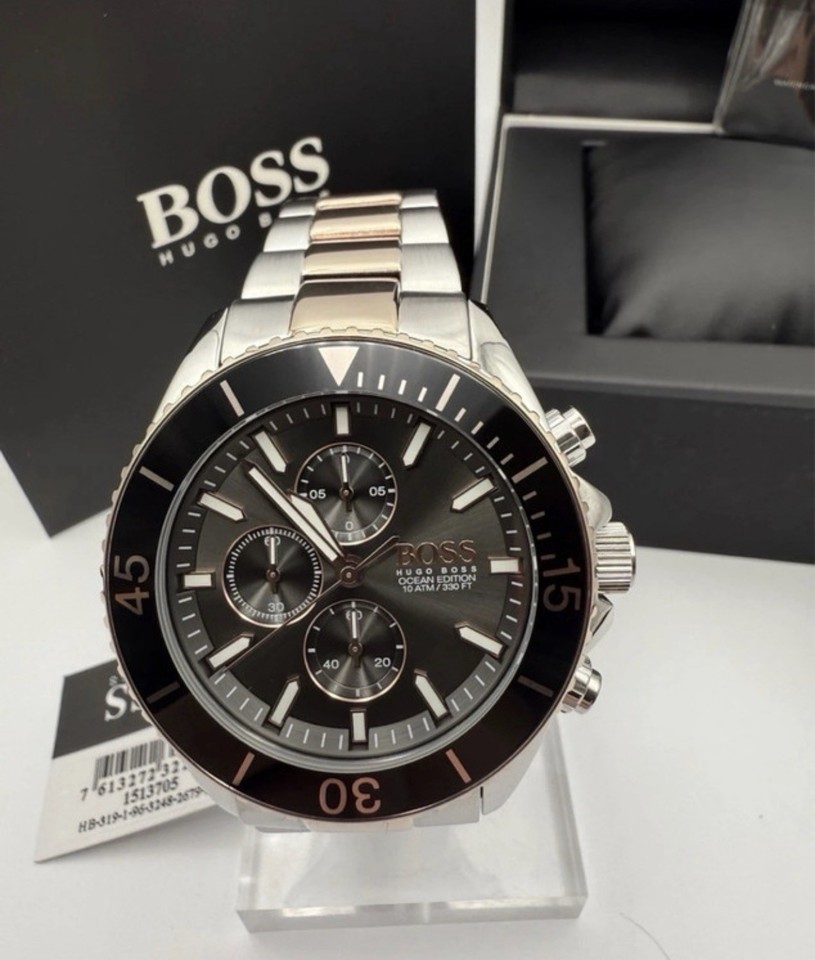 Hugo Boss Ocean Edition Men's Watch HB1513705 Silver/Rose Gold Mint ...