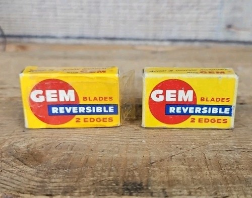 2 Vintage GEM Micromatic Razor Blades Single Edge & Reversible In ...