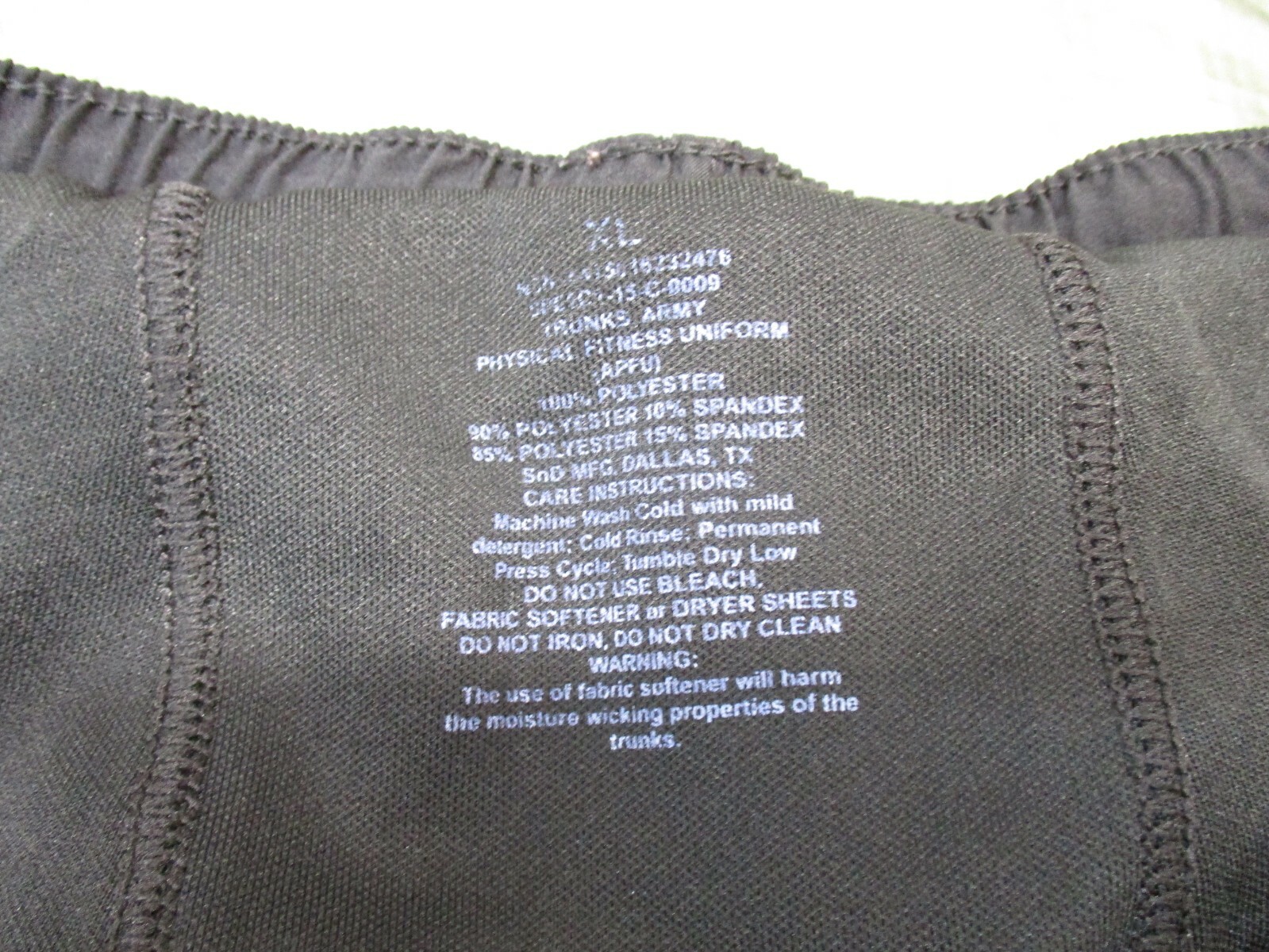 BLACK US ARMY PT SHORTS APFU TRUNKS PHYSICAL FITNESS TRAINING UNIFORM ...