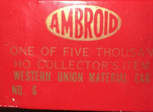 AMBROID HO Scale Kit No. 6 Western Union Material Car CRAFTSMAN | eBay