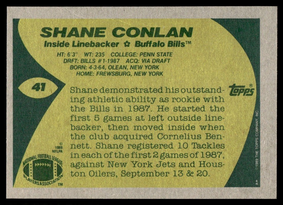 1989 Topps Shane Conlan Buffalo Bills #41 | eBay