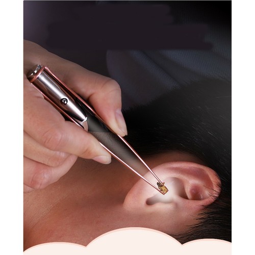 LED Ear Pick Light Wax Remover Cleaner Curette Tweezer Earpick Tool AD ...