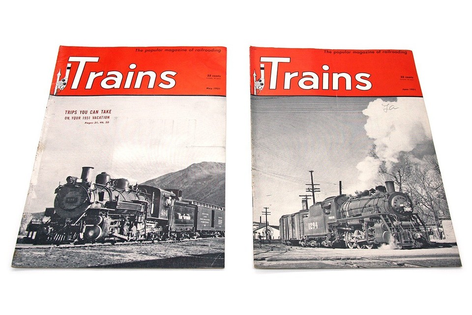 Lot of Vintage (1950-1951) "Trains" Magazines (20), by Kalmbach ...