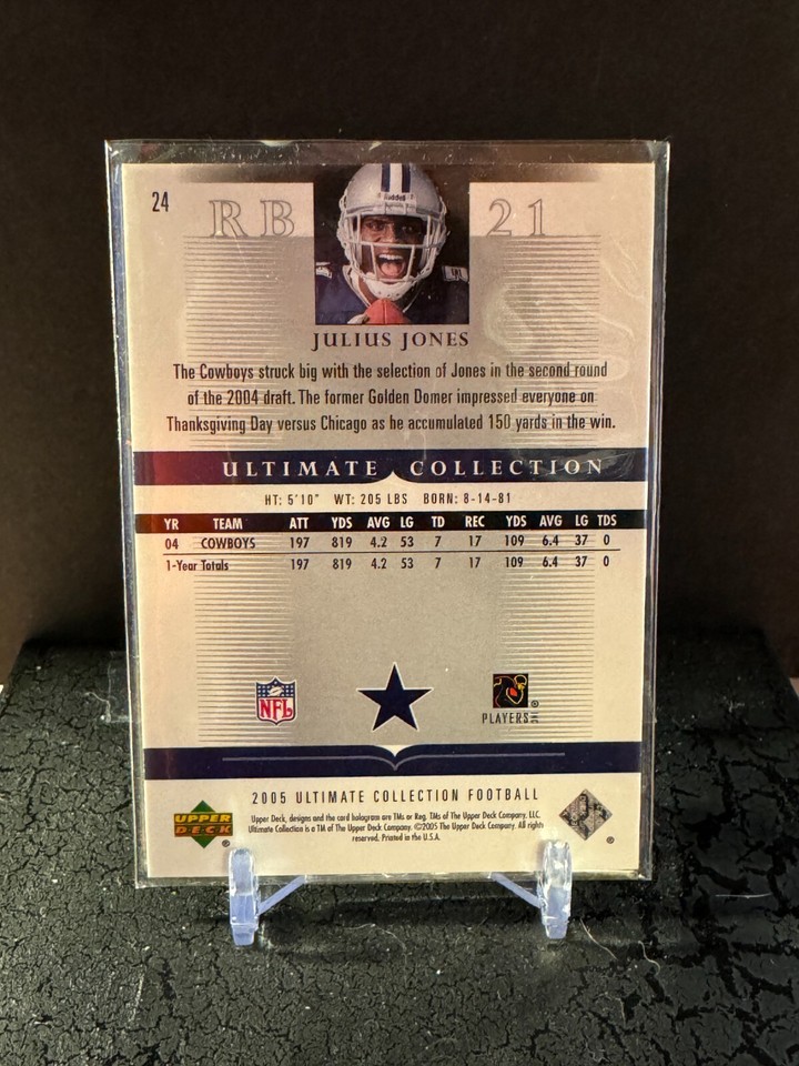 2005 Upper Deck Football Julius Jones Ultimate Collection Card #254 #32 ...