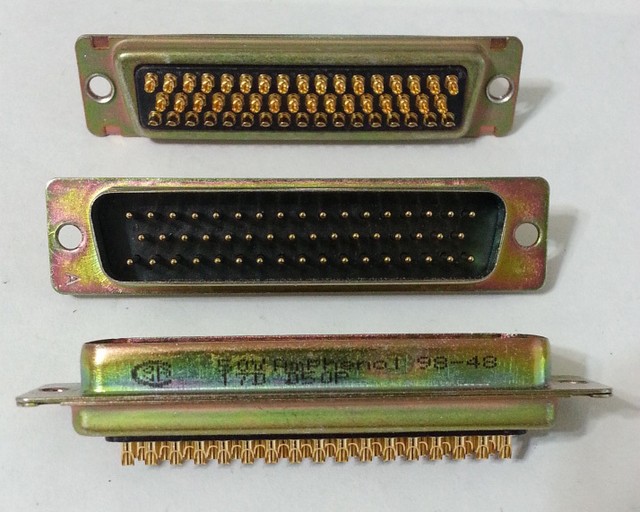 D-sub Connector Plug 50 Pins Male Gold Plated Amphenol L177DD50P 13pcs ...