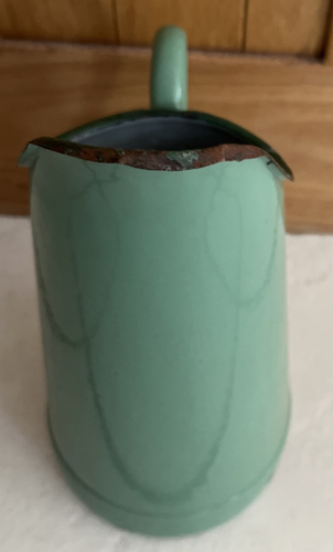 Vintage Green French Enamel Ware Pitcher | eBay