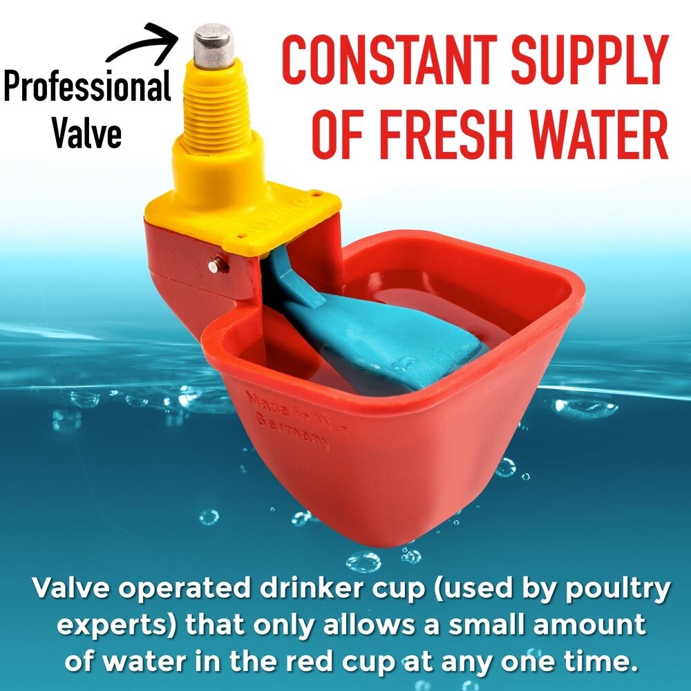ROYAL ROOSTER Lubing Drinker Cup Poultry Chicken Waterer Nipple - 4 ...
