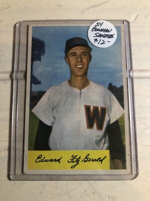 Ed Fitzgerald Washington Senators 1954 Bowman Baseball Card #168 | eBay