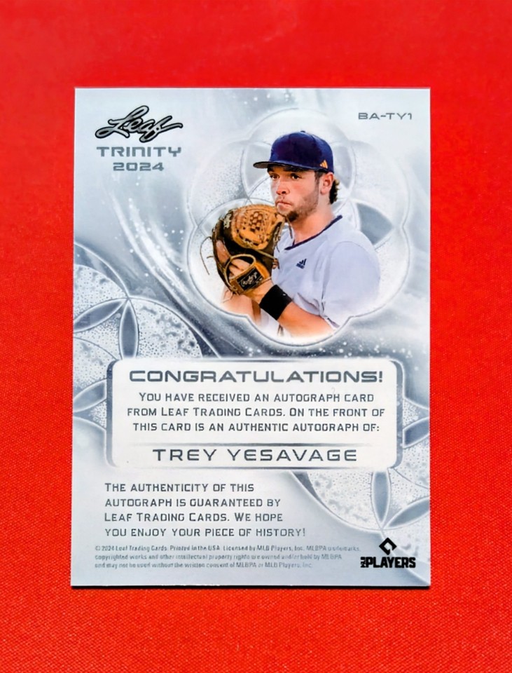 🔥Trey Yesavage RC BRONZE AUTO /99 -2024 Leaf Trinity Baseball BA-TY1 | eBay