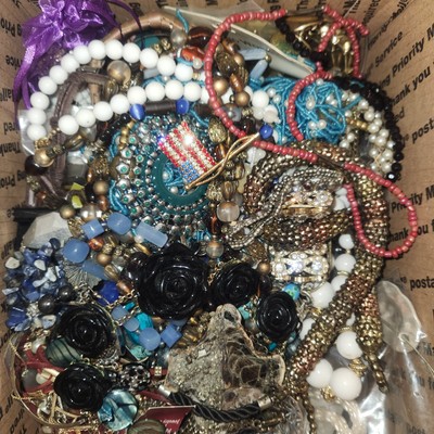 5+ LBS VINTAGE TO NOW CRAFT JUNK SCRAP Jewelry Lot Harvest Repurpose ...